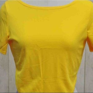 Dresses | Yellow Backless Short Sleeve Topshop Tshirt | Poshmark